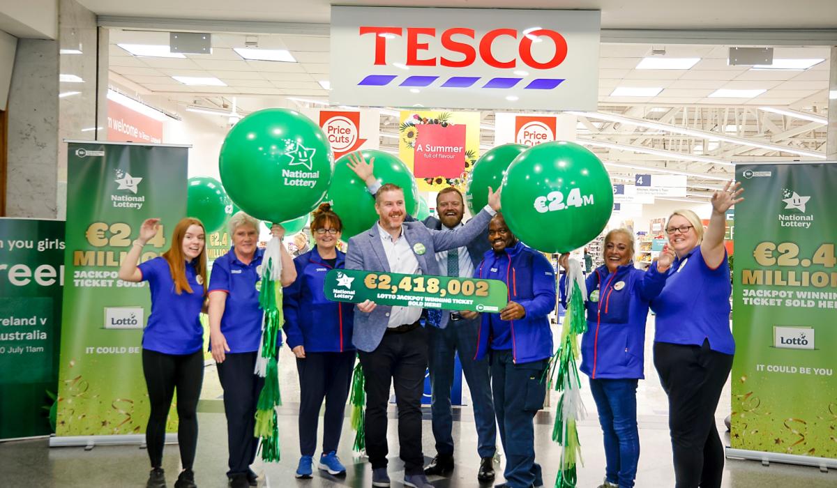 Staff in Tesco Dundalk celebrate after selling €2.4m winning Lotto ...