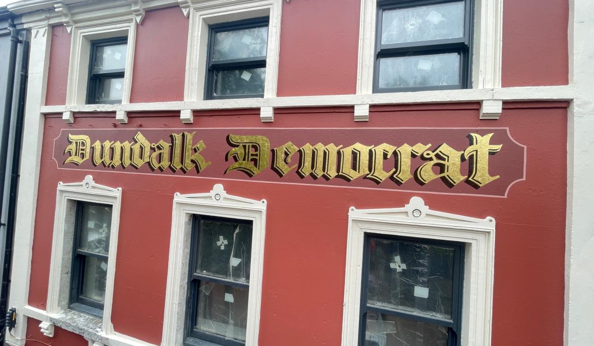 Historic Dundalk Democrat sign restored to former glory - Louth Live