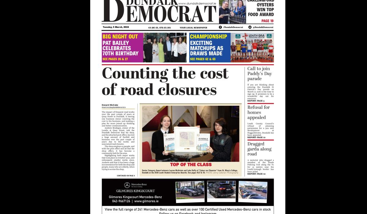 This week's Dundalk Democrat front page - Louth Live