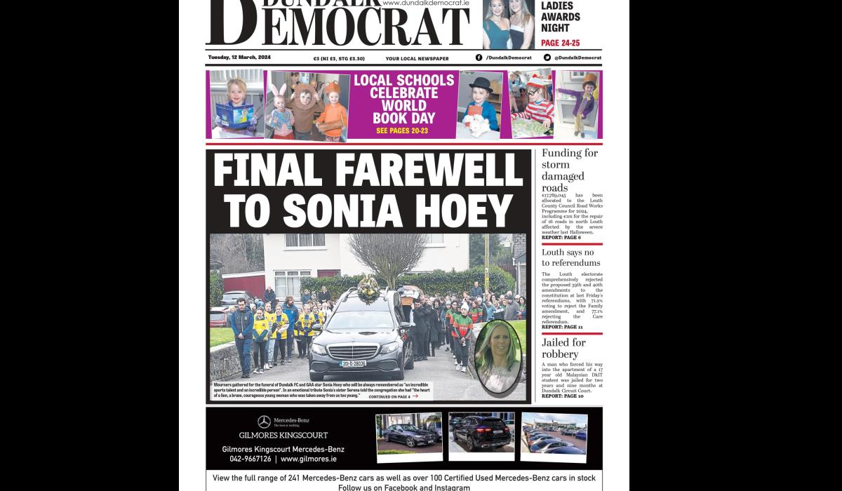 This week's Dundalk Democrat front page - Louth Live