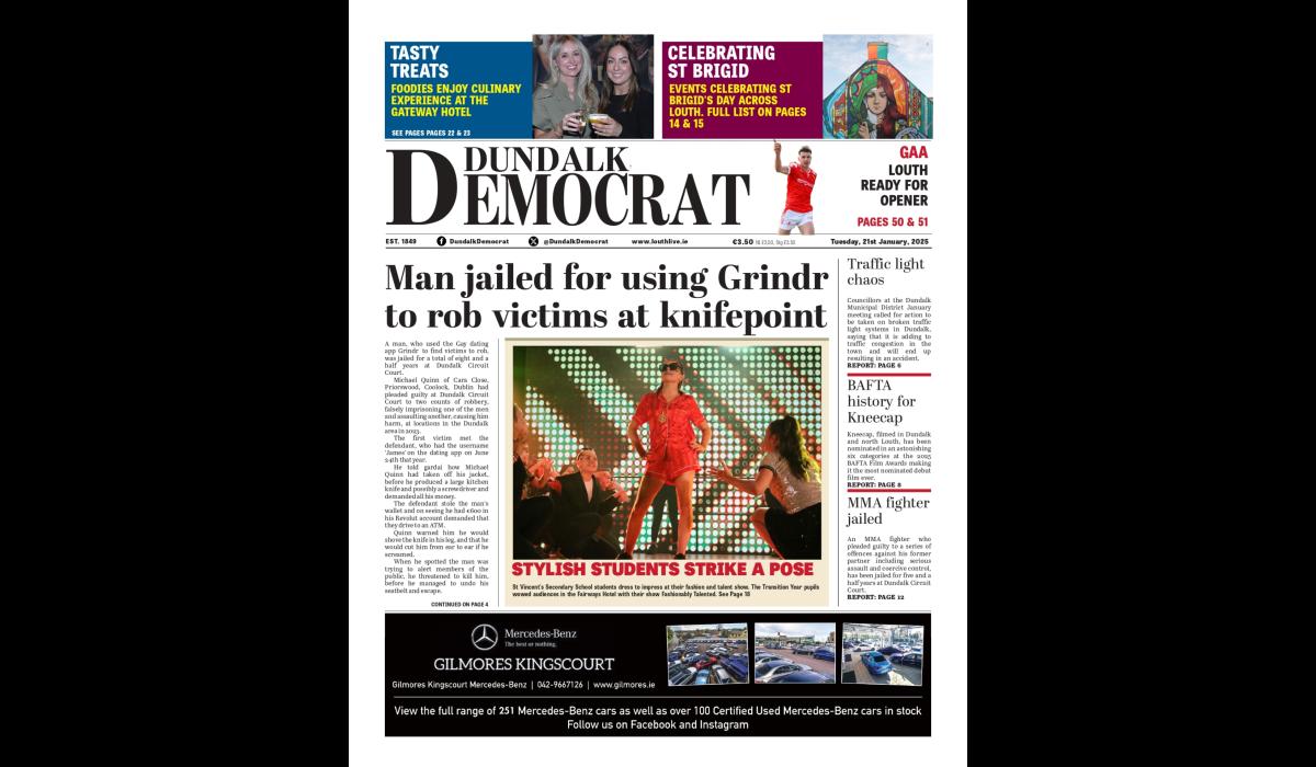 This week's Dundalk Democrat front page - Louth Live