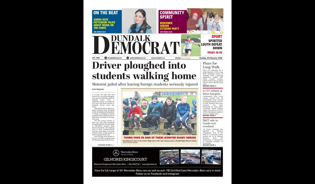 This week's Dundalk Democrat front page - Louth Live