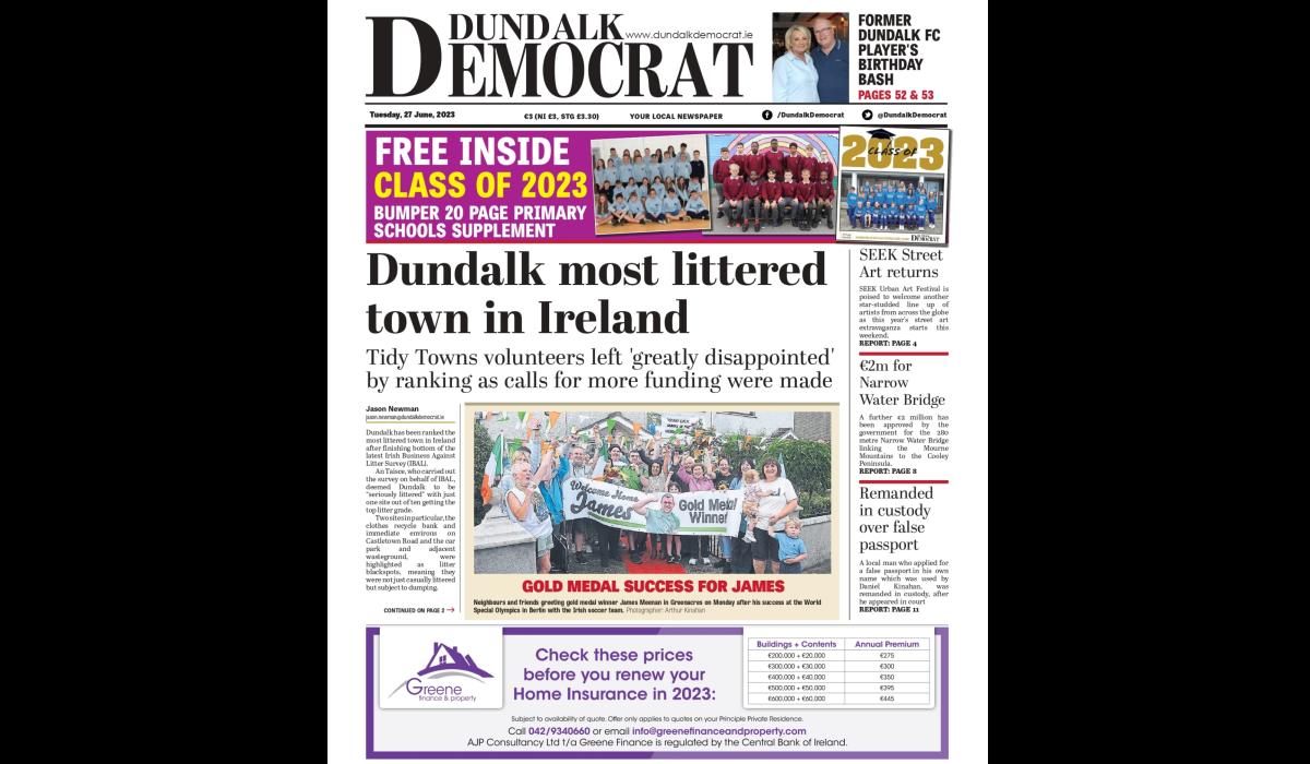 This week's Dundalk Democrat front page - Louth Live