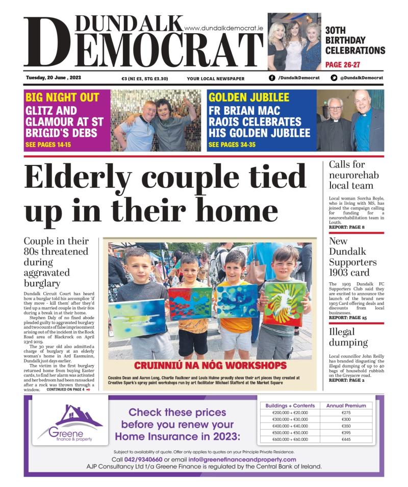 This week's Dundalk Democrat front page - Louth Live