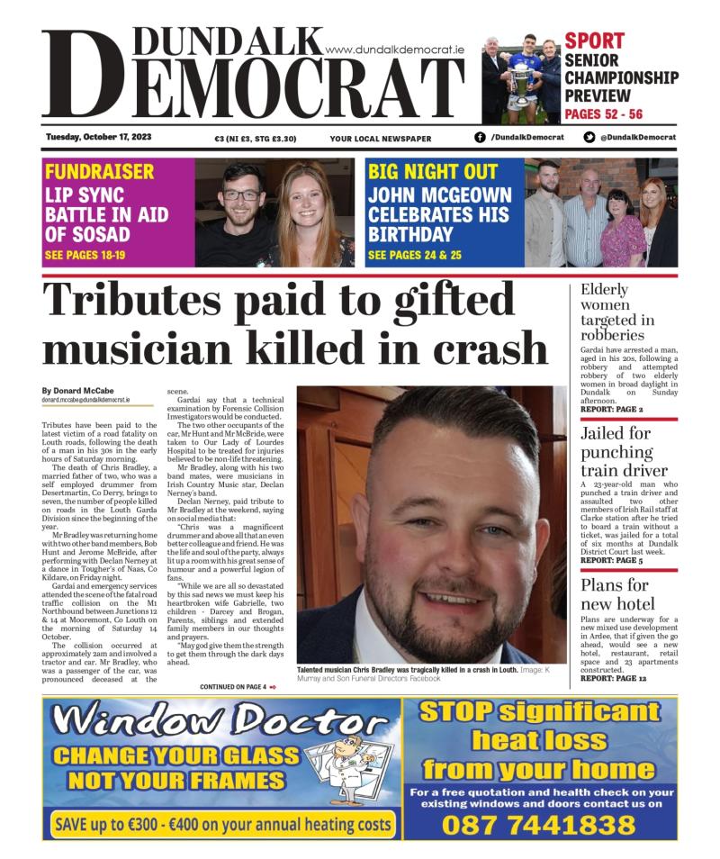 This week's Dundalk Democrat front page - Louth Live
