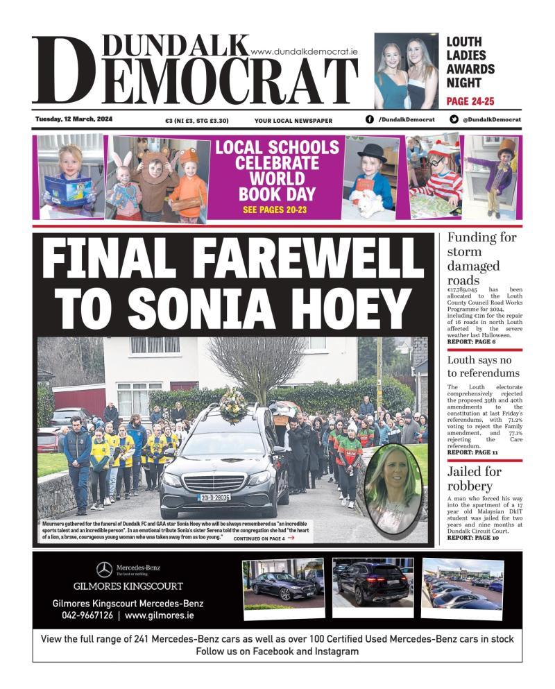 This week's Dundalk Democrat front page - Louth Live