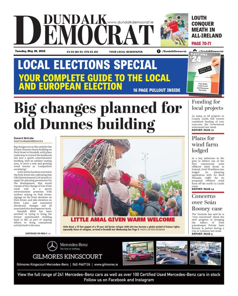 This week's Dundalk Democrat front page - Louth Live