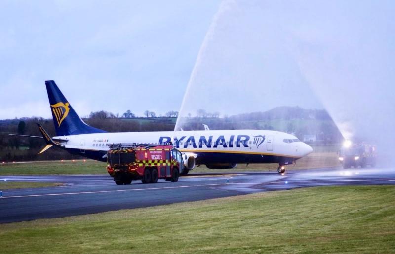 Unusual sight at Irish airport as Ryanair plane is met by emergency ...